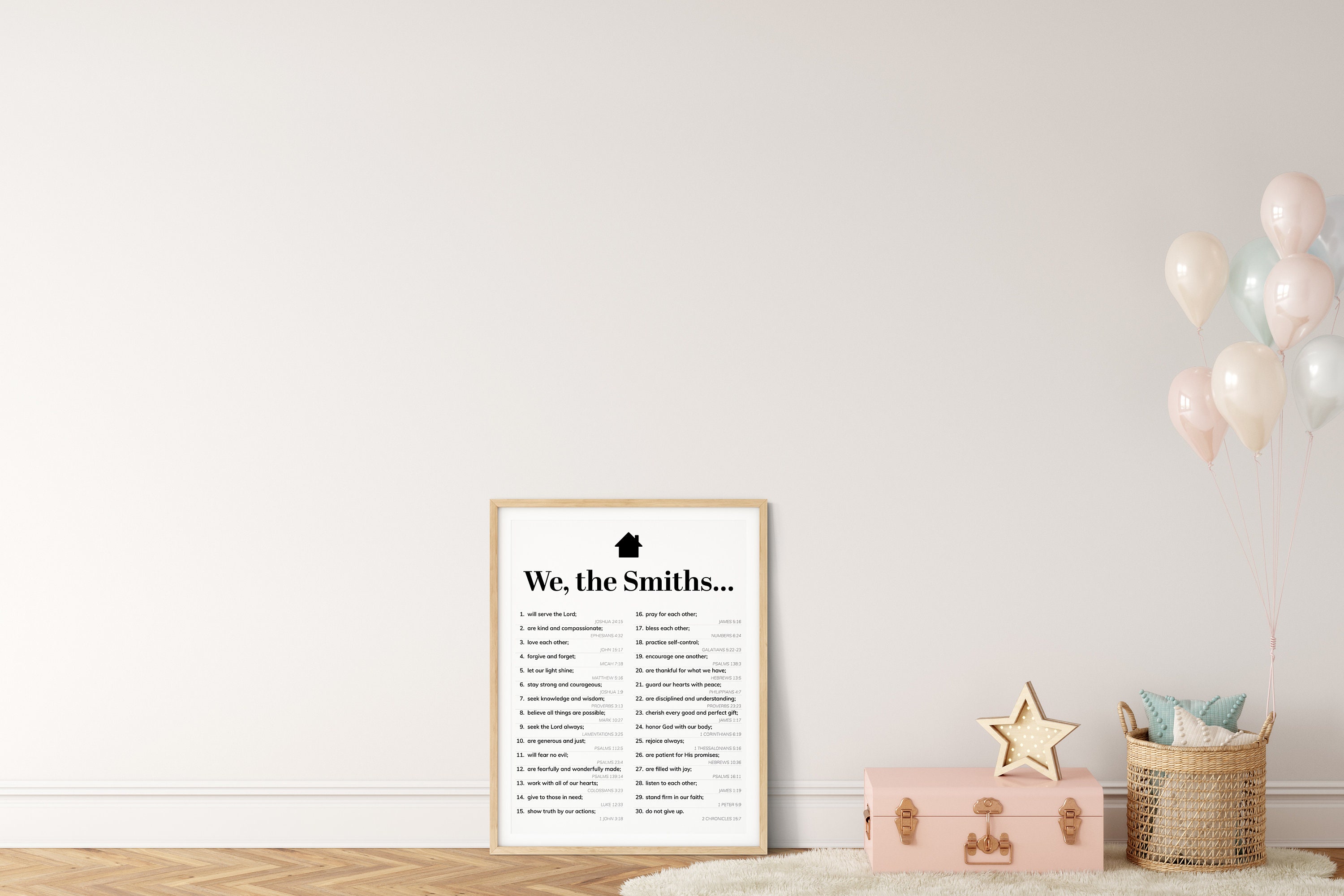 Custom Family Rules Christian Printable, Bible Verse House Rules Sign ...