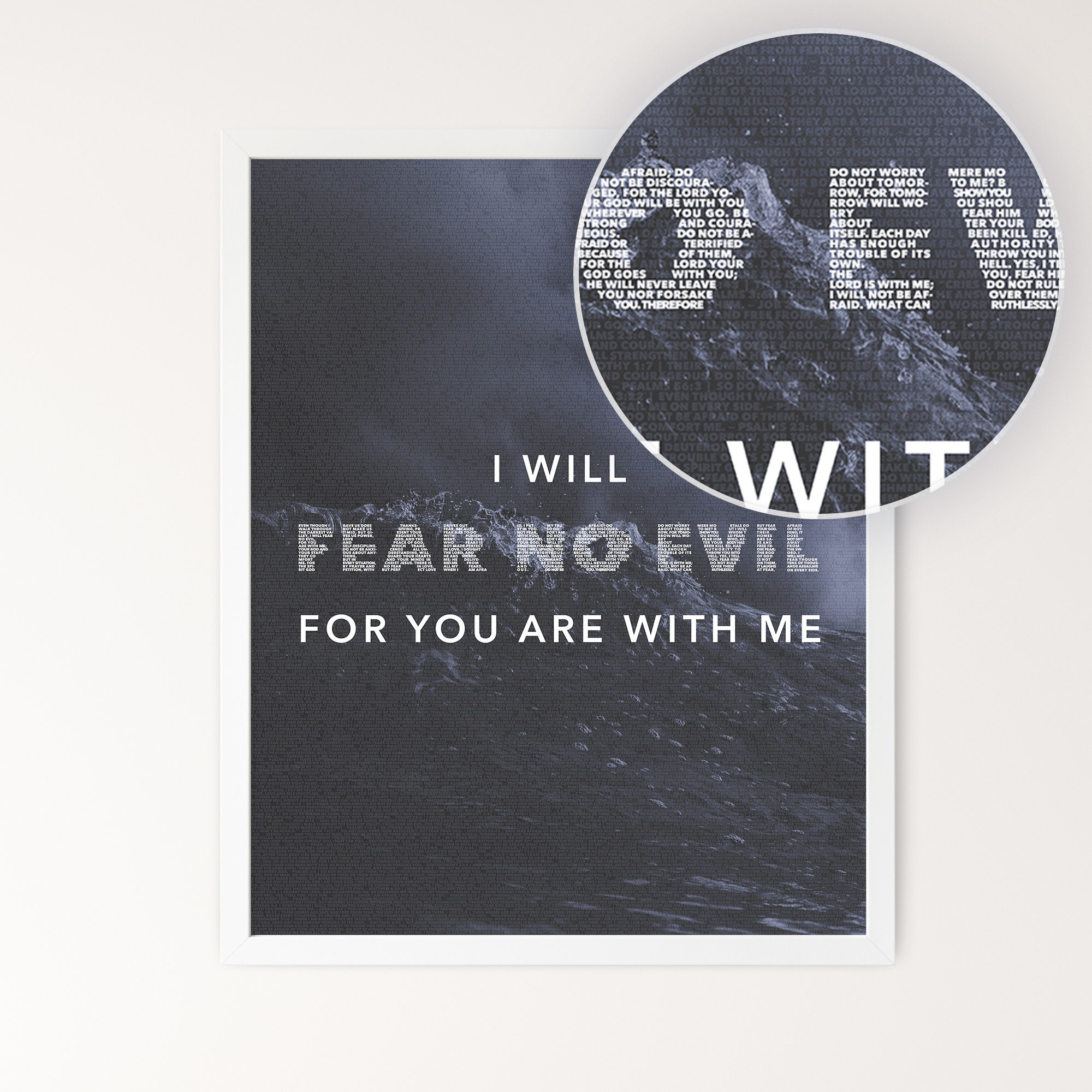 Psalm 23 Wall Art Bible Verse Print, Dark Blue Christian Scripture ...