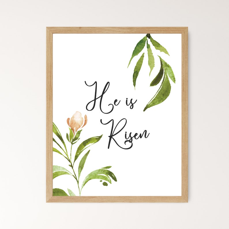 Digital File - He is Risen Printable, Matthew 28:6 Scripture Easter ...