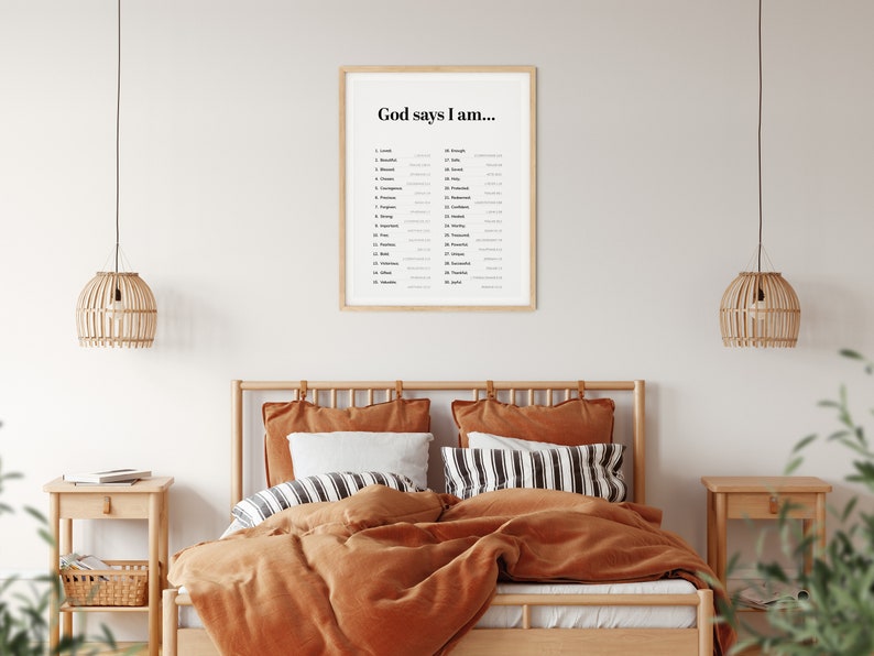 30 Daily Affirmations Wall Art With Bible Verses, Positive Affirmations ...
