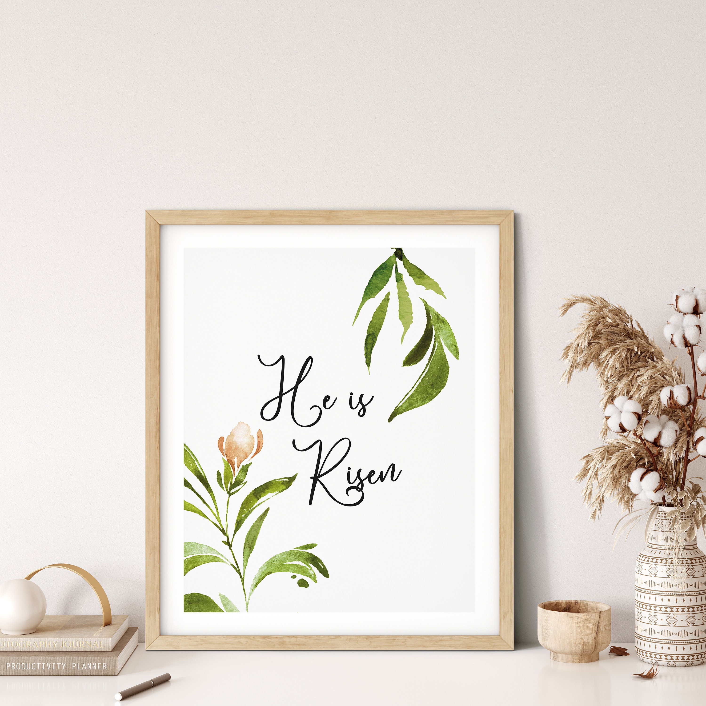 Digital File - He is Risen Printable, Matthew 28:6 Scripture Easter ...