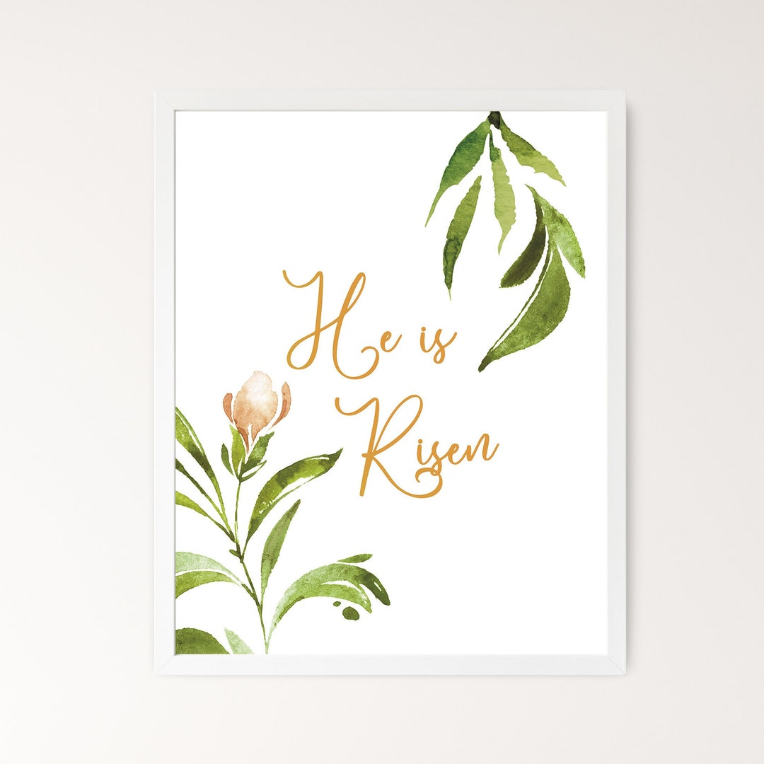 He is Risen Christian Easter Printable, Matthew 28:6 Religious Easter ...