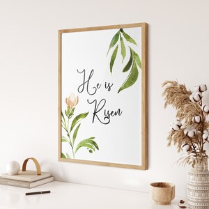Digital File - He is Risen Printable, Matthew 28:6 Scripture Easter ...