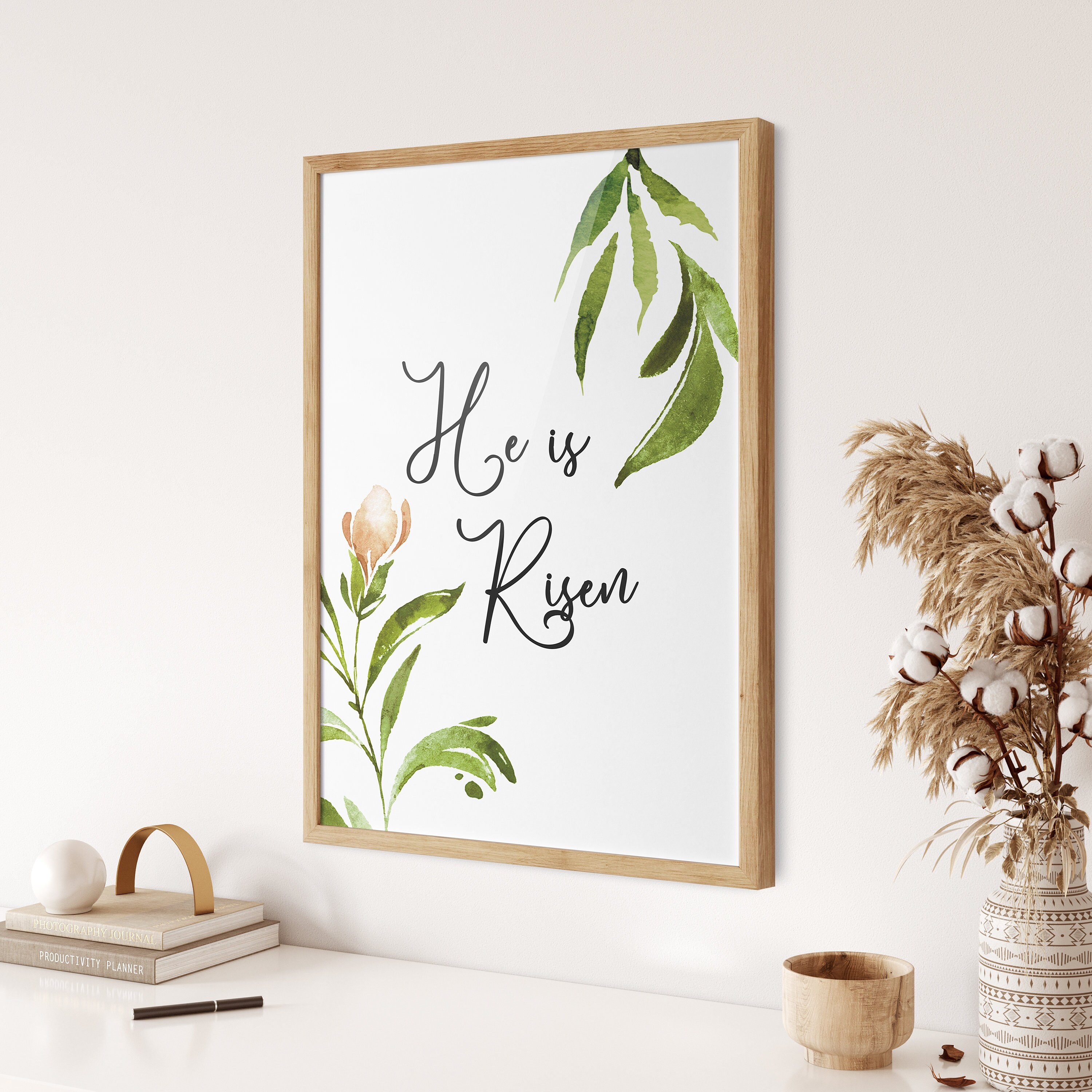 Digital File - He is Risen Printable, Matthew 28:6 Scripture Easter ...