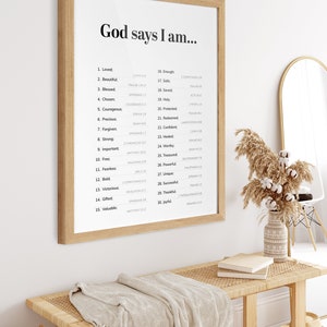 30 Daily Affirmations Wall Art With Bible Verses, Positive Affirmations ...