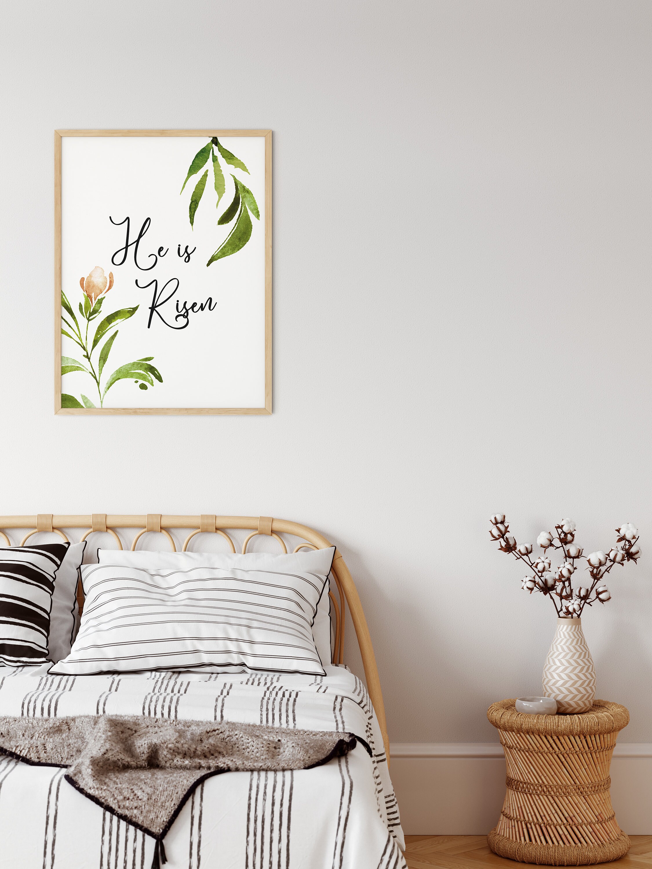 Digital File - He is Risen Printable, Matthew 28:6 Scripture Easter ...