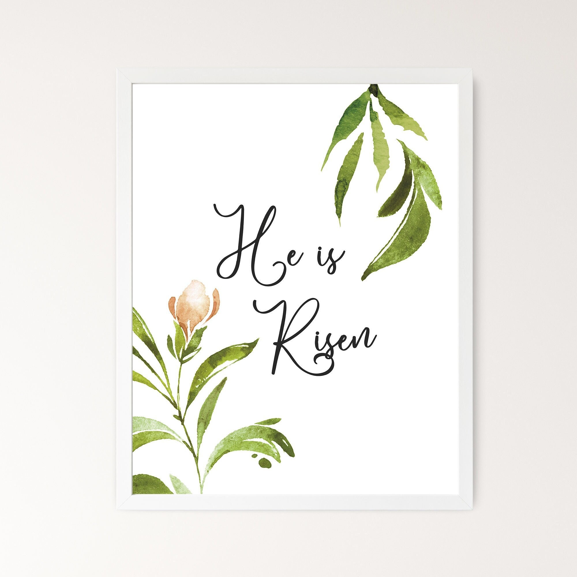 Digital File - He is Risen Printable, Matthew 28:6 Scripture Easter ...