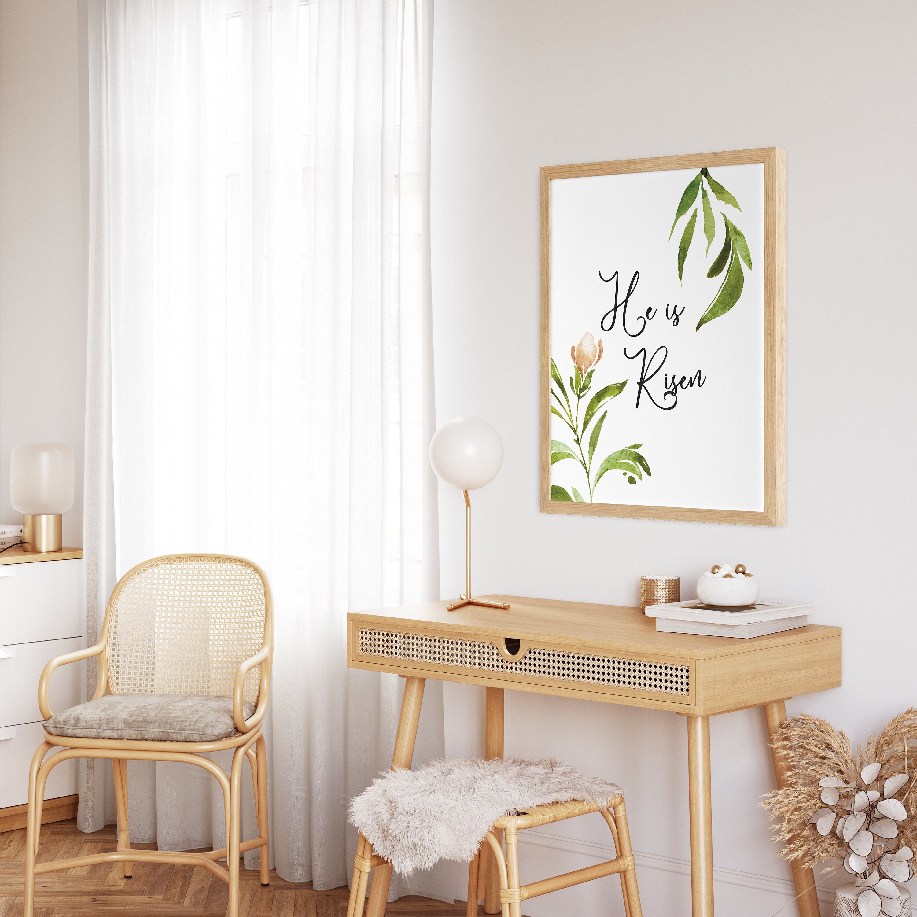 Digital File - He is Risen Printable, Matthew 28:6 Scripture Easter ...