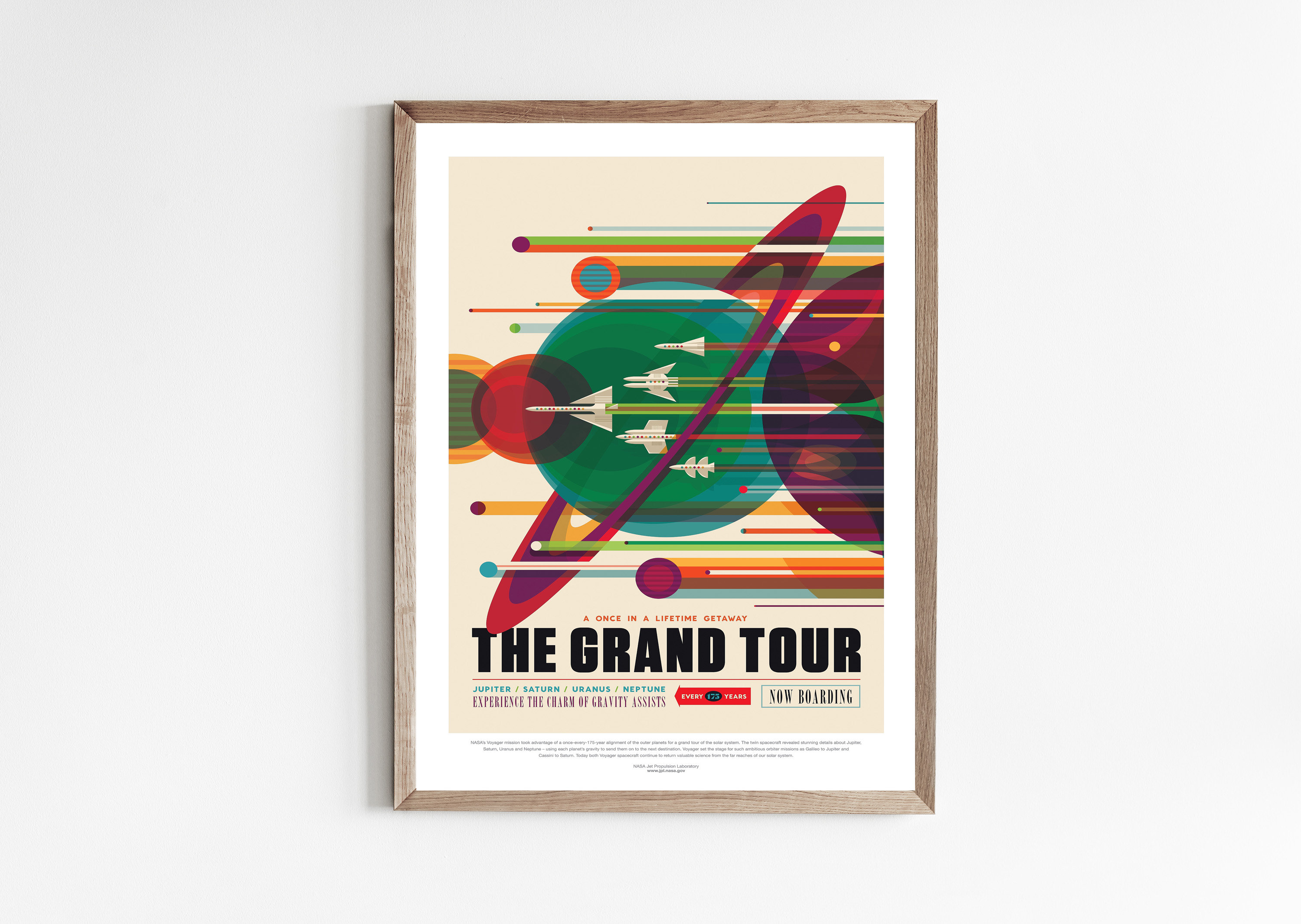 Nasa Grand Tour Poster, Space Wall Art, Space Illustration, Space ...