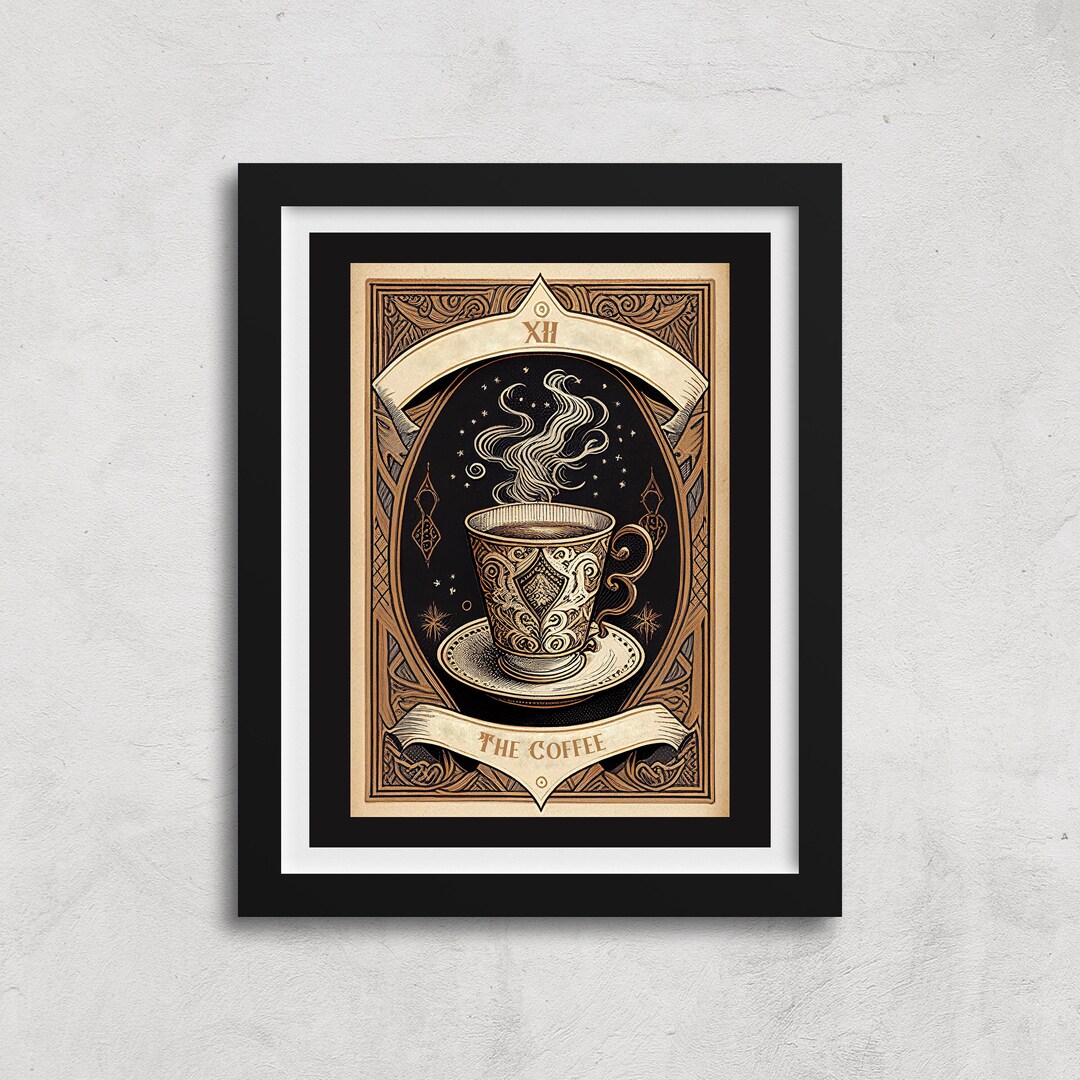 The Coffee Tarot Card Poster, Mystical Art Print, Tarot Print, Tarot ...