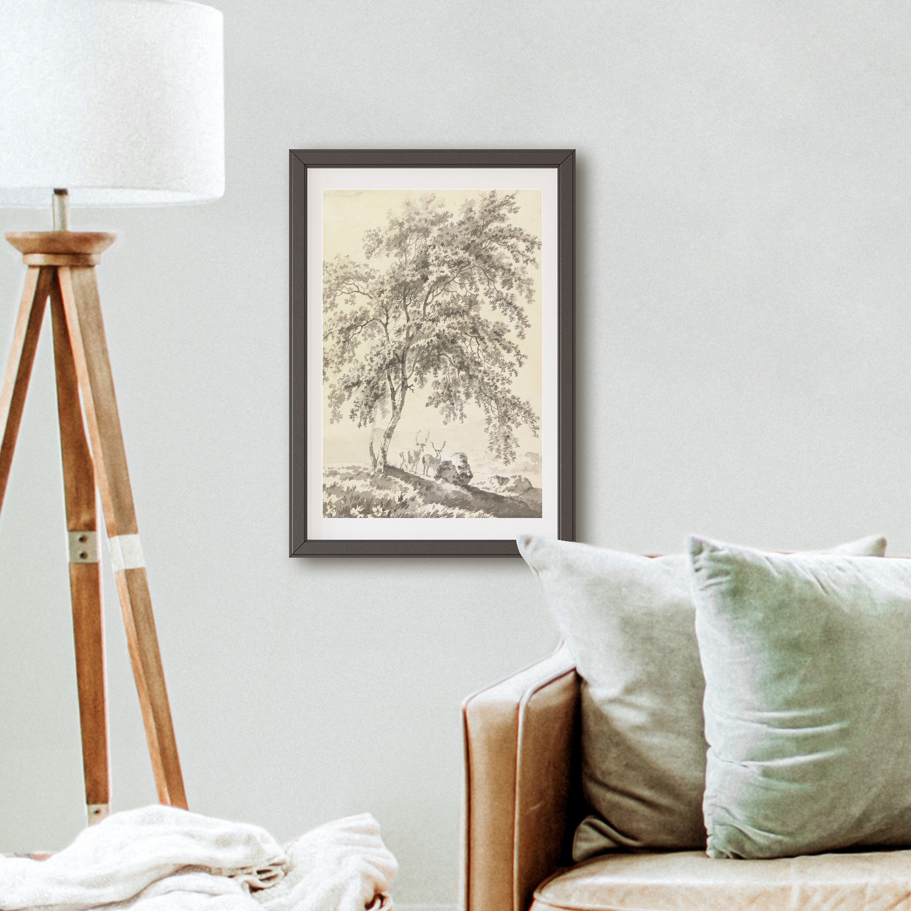 Vintage Tree Sketch, Antique Tree Drawings, Botanical Art, Farmhouse ...