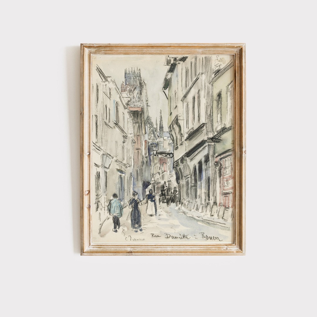 Paris Street Sketch, European City Print, Fine Art Prints, Vintage ...