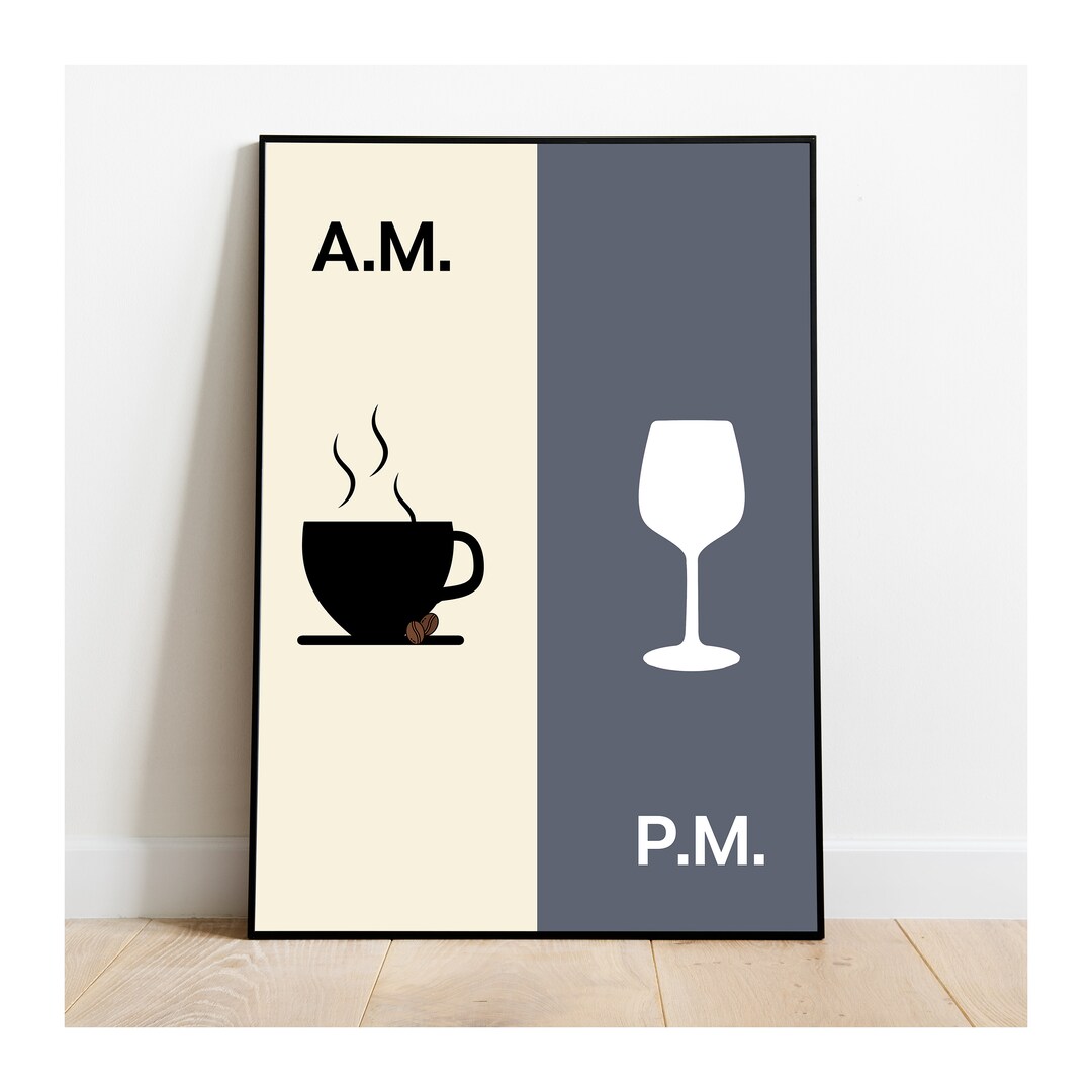 Am Pm, Printable Art, Kitchen Decor, Coffee Decor, Coffee Wall Art ...