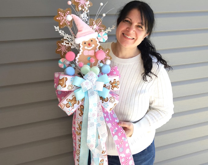 Gingerbread Christmas Tree Topper, Gingerbread Decor, Whimsical Tree ...