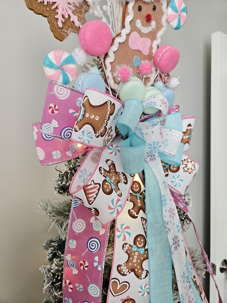 Gingerbread Christmas Tree Topper, Gingerbread Decor, Whimsical Tree ...