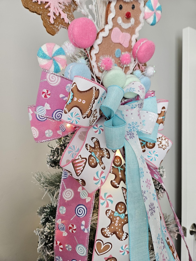 Gingerbread Christmas Tree Topper, Gingerbread Decor, Whimsical Tree ...