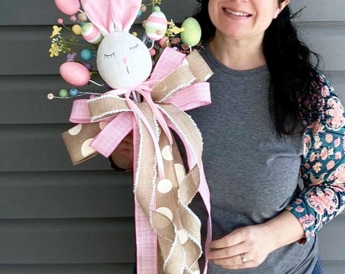 Easter Tree Topper, Bunny Tree Topper, Easter Bow, Spring Flowers ...