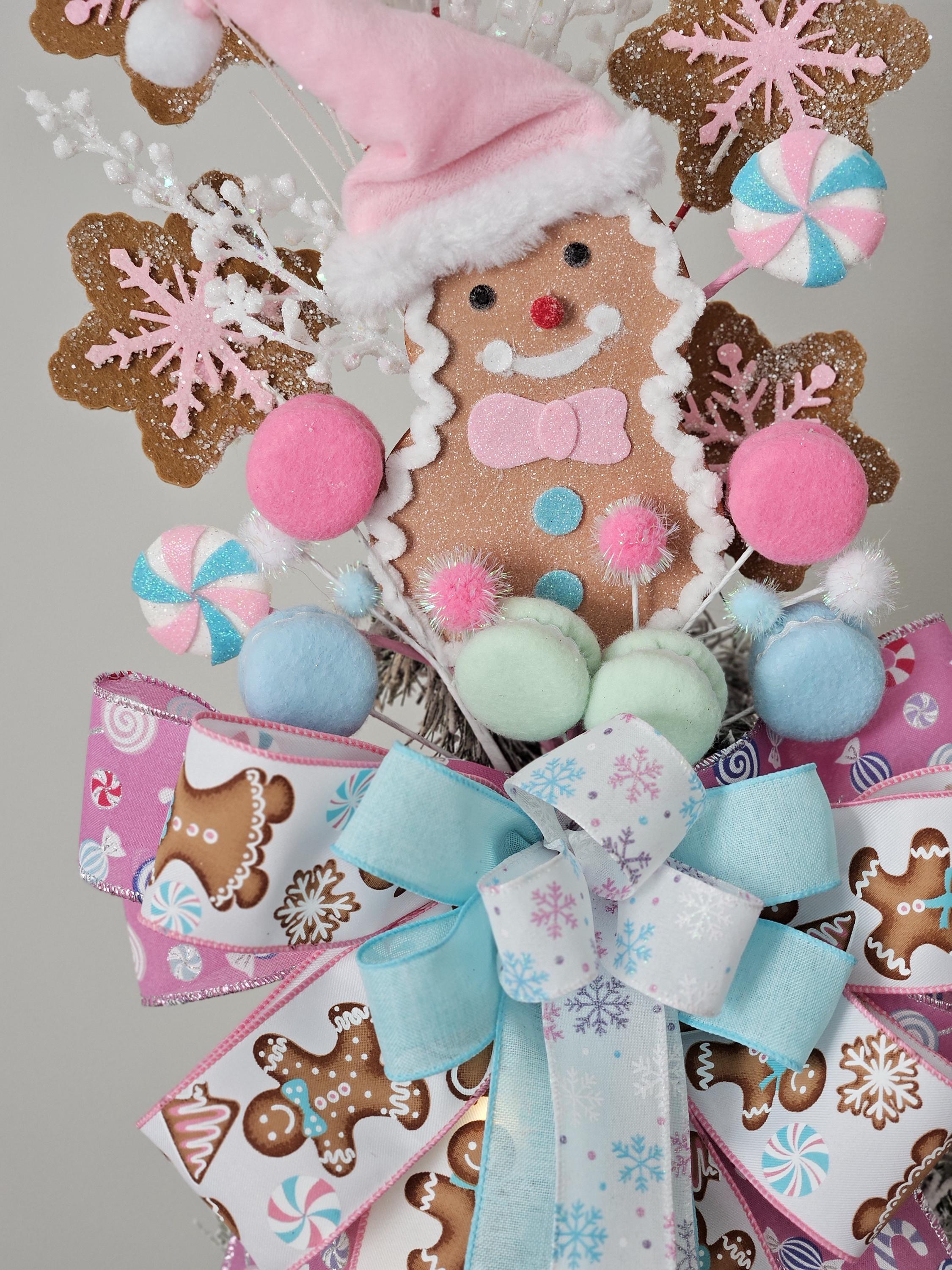 Gingerbread Christmas Tree Topper, Gingerbread Decor, Whimsical Tree ...