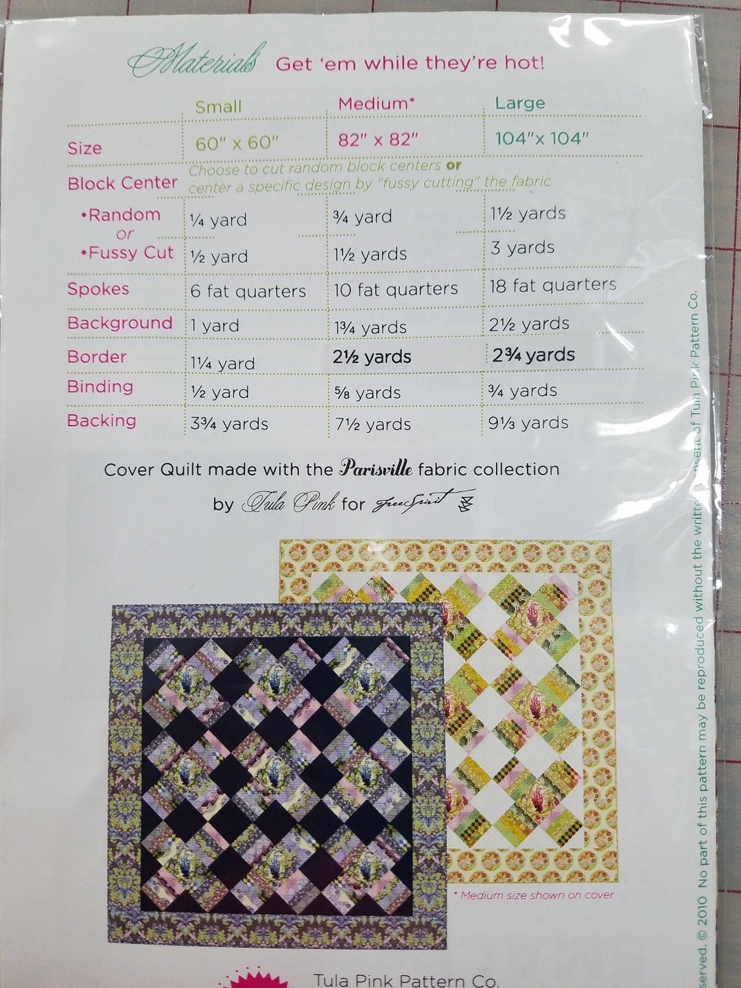 Kiss Kiss, Quilt Kit, Parisville by Trule Pink for Free Spirit ...