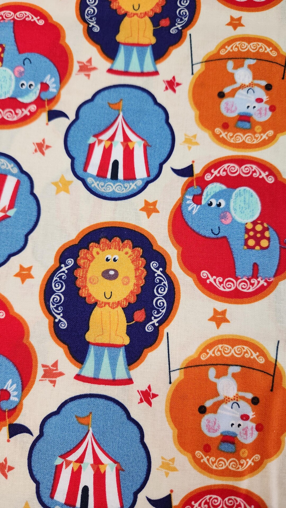 Circus Tents and Animals by David Textiles - Etsy