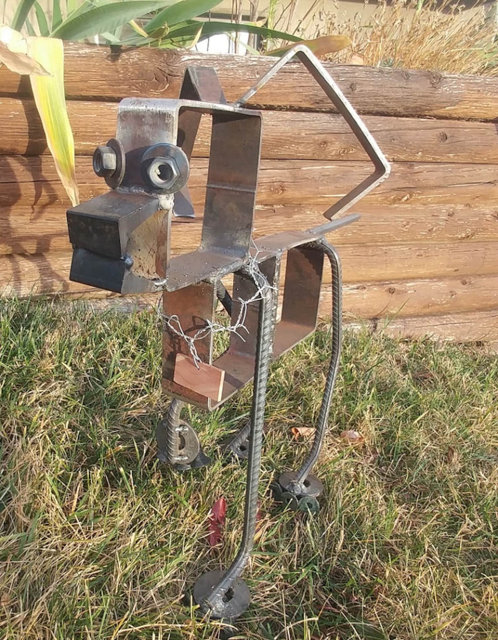 Low Maintenance Pets Scrap Metal Dog, Recycled Yard Art, Garden ...
