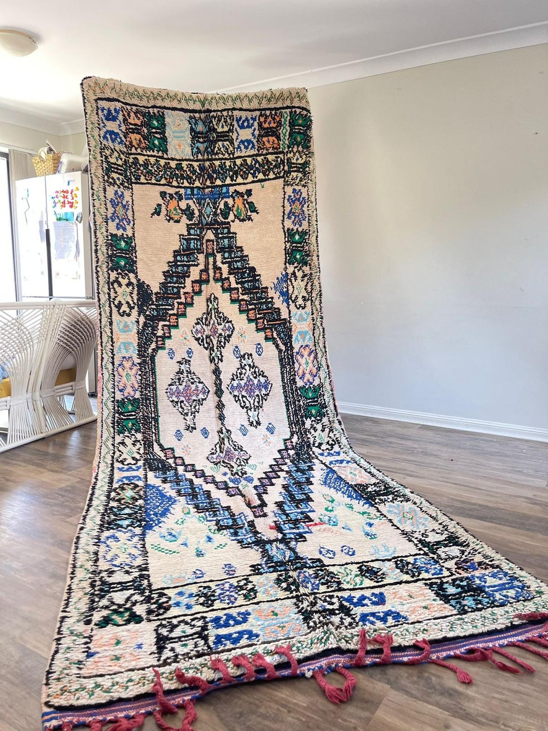 Vintage Moroccan Rug Handmade Design Carpet Berber Authentic Home Decor ...