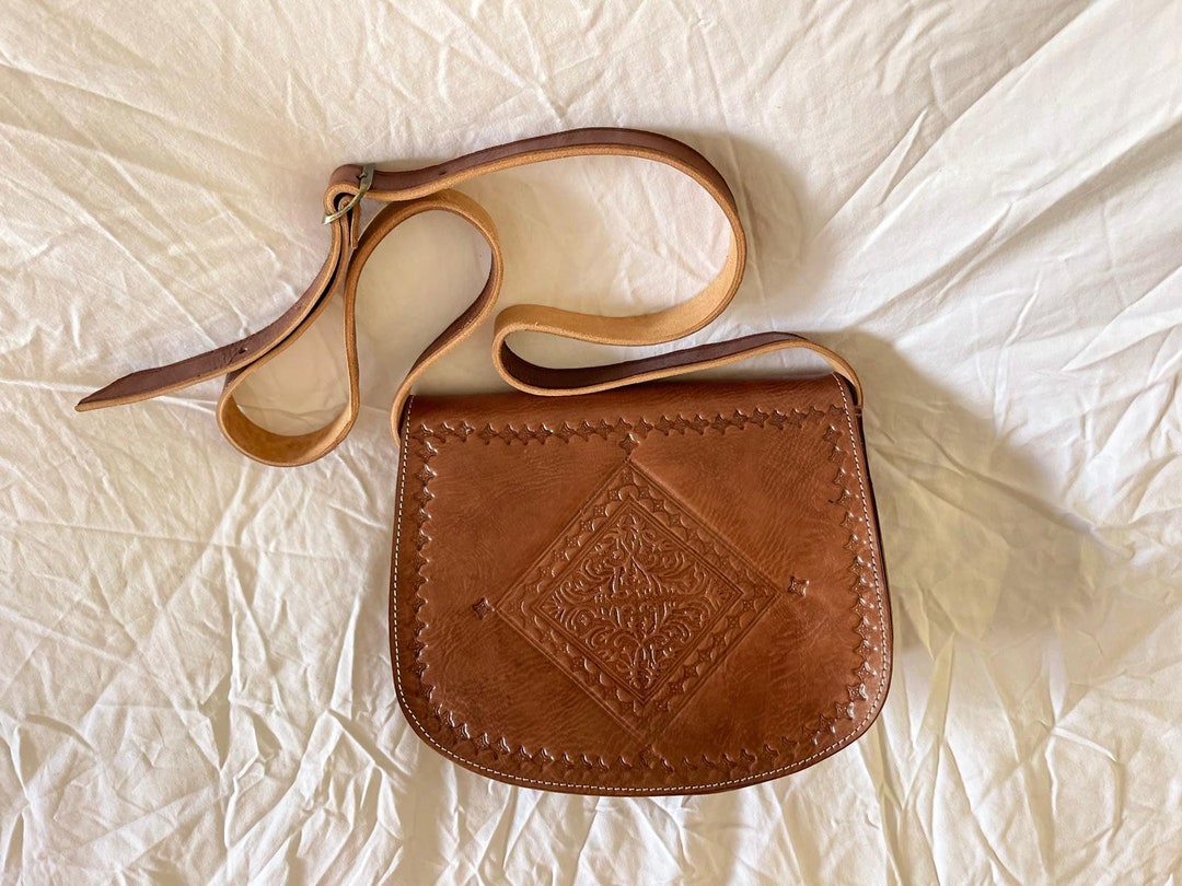 Moroccan Leather Bag Boho Crossbody Bag,handmade Genuine Leather ...