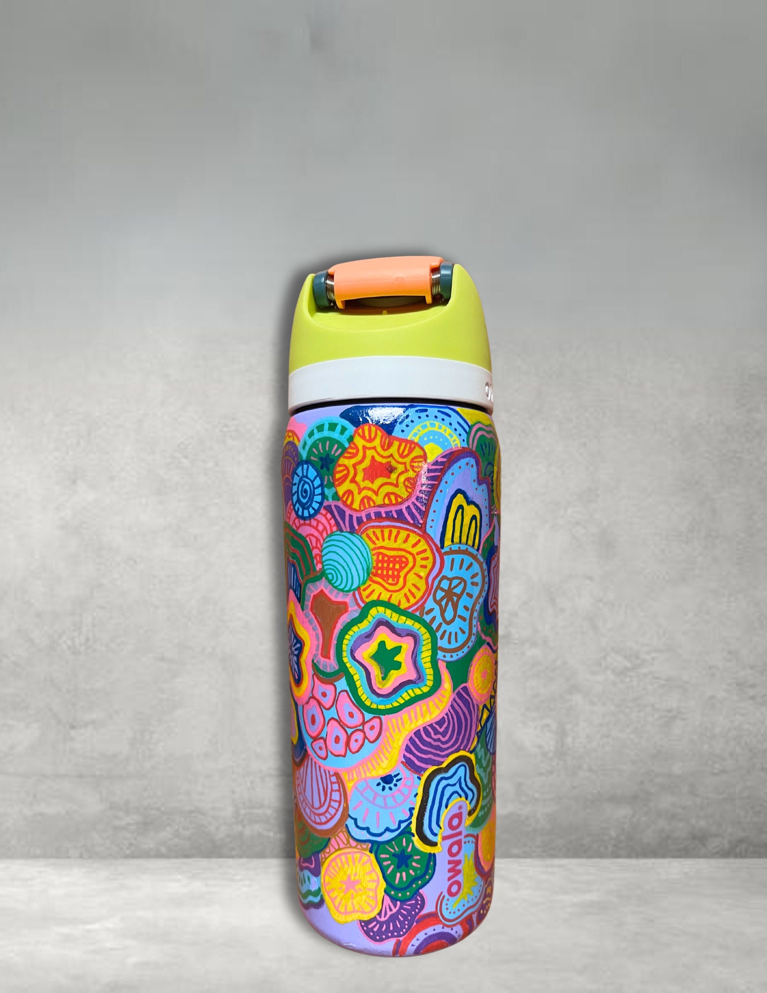 Vibrant Abstract Painted Owala Bottle - Etsy
