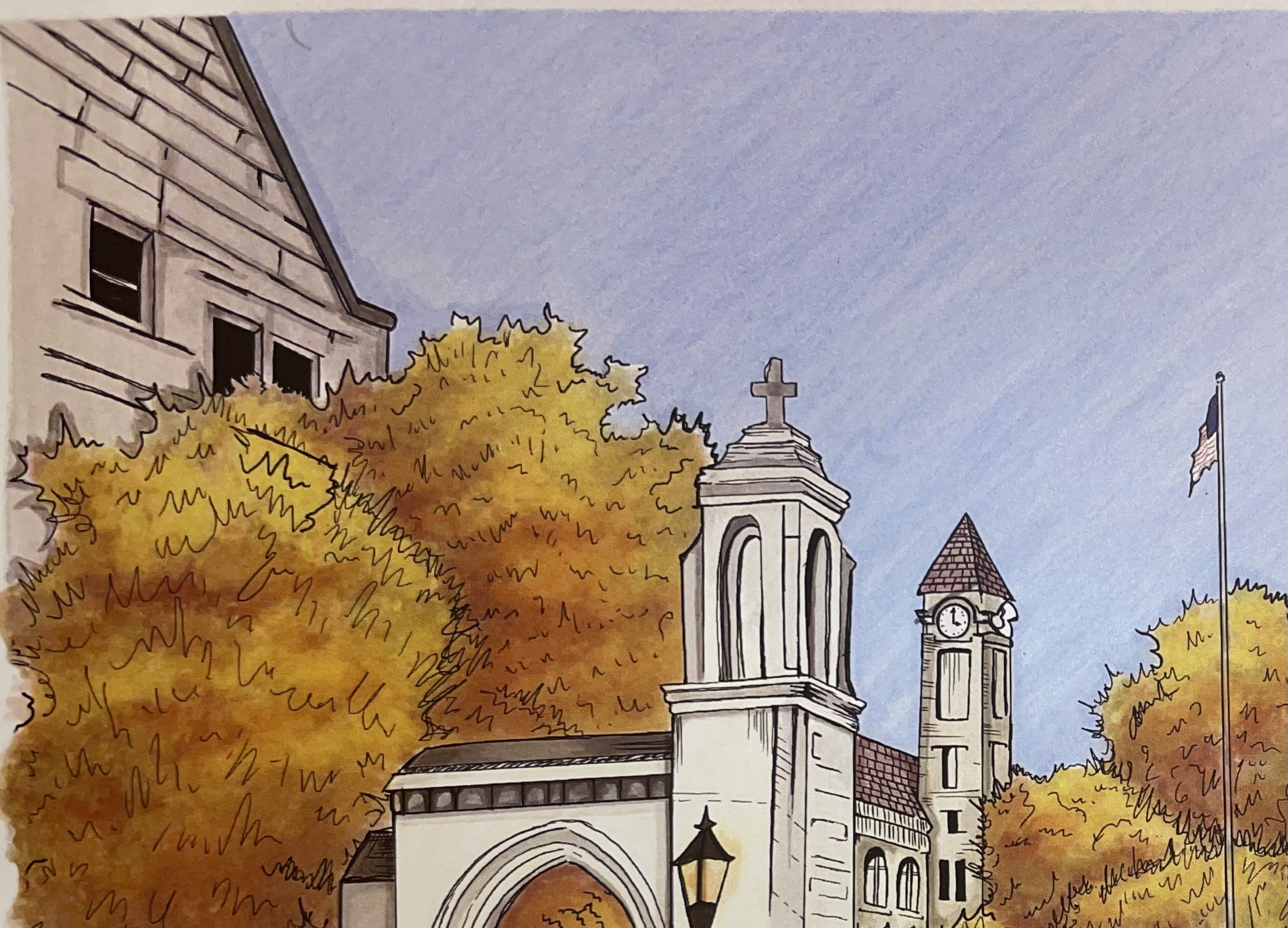 Indiana University Sample Gates Watercolor Print - Etsy