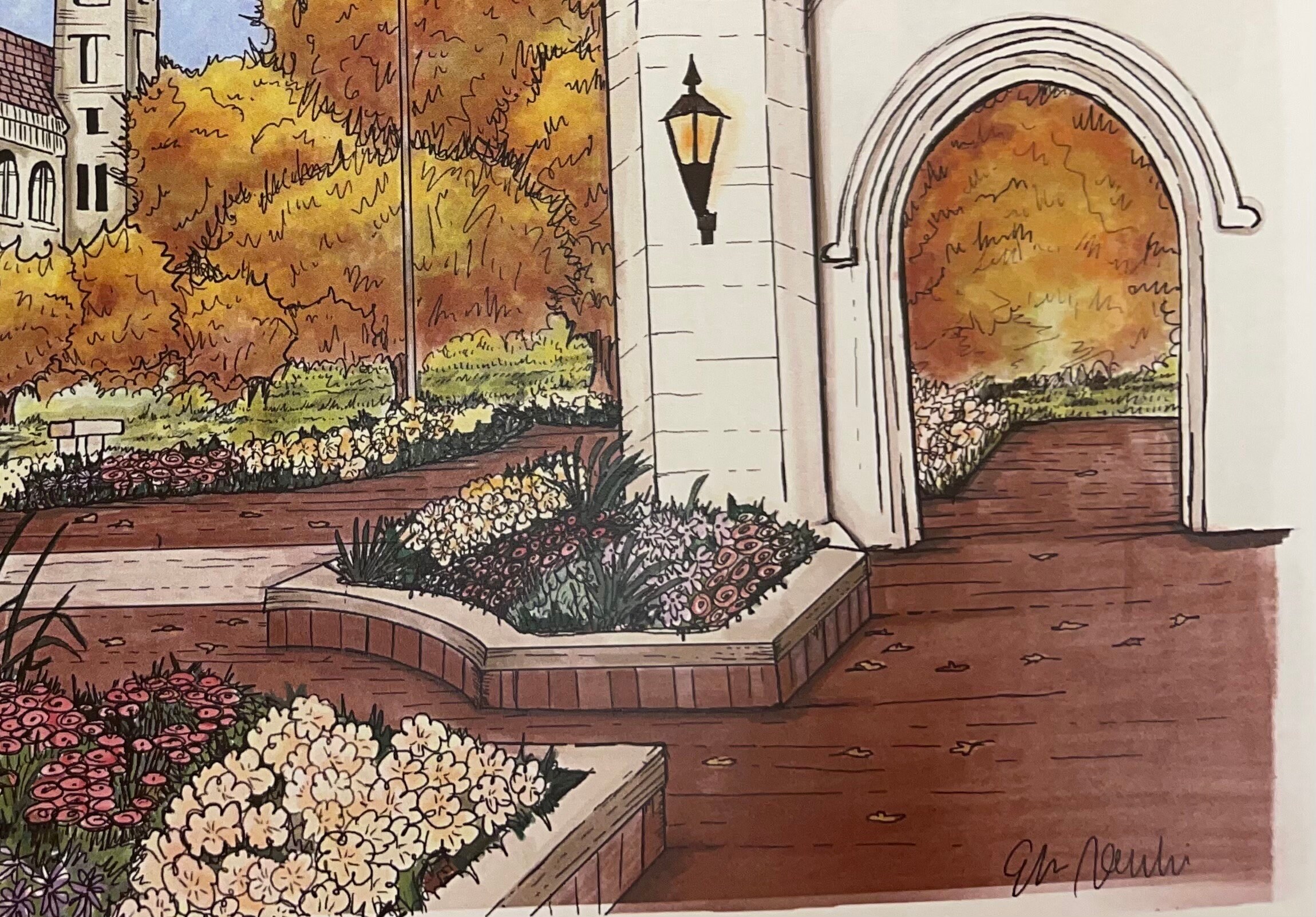 Indiana University Sample Gates Watercolor Print - Etsy