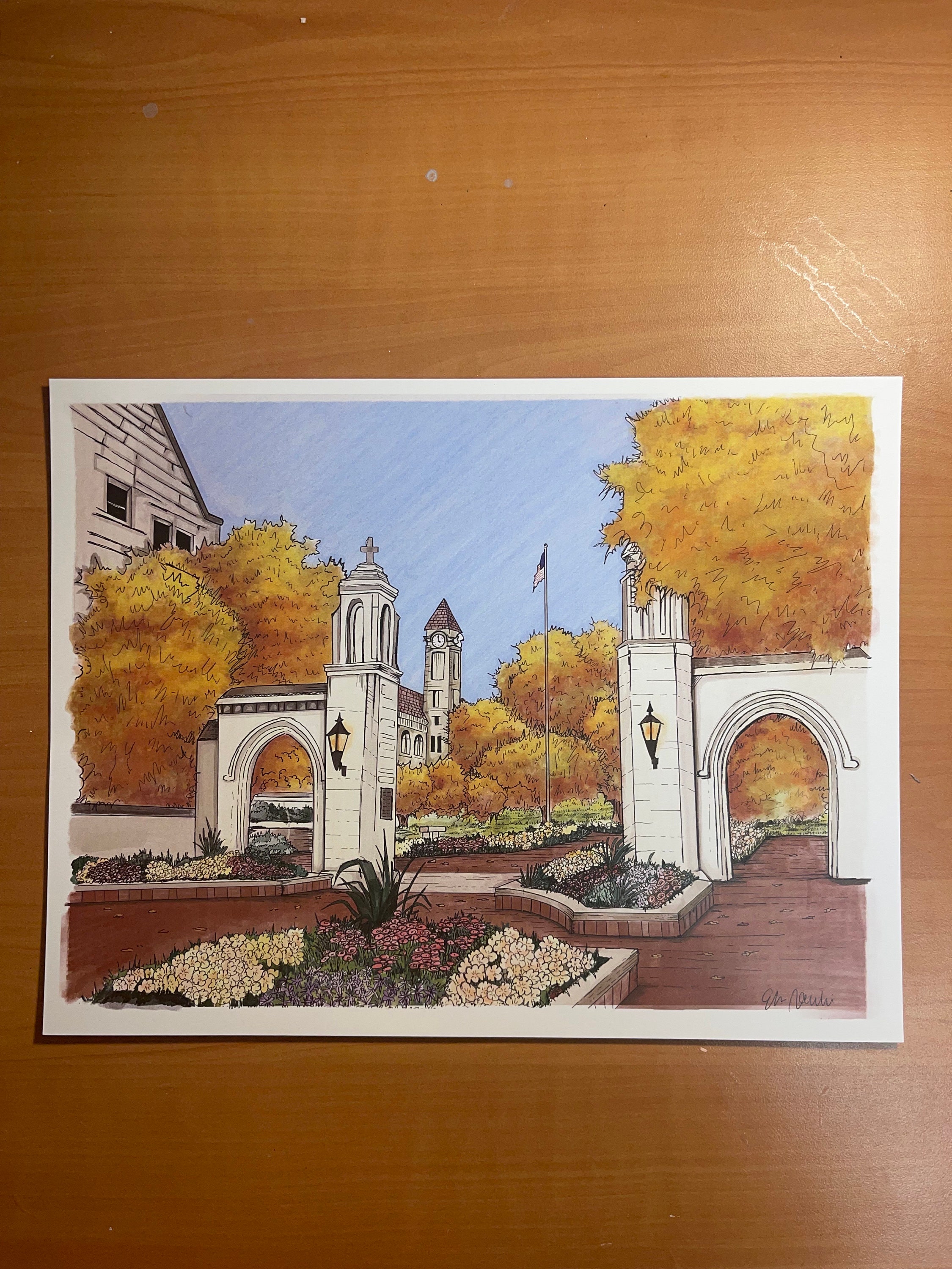 Indiana University Sample Gates Watercolor Print - Etsy