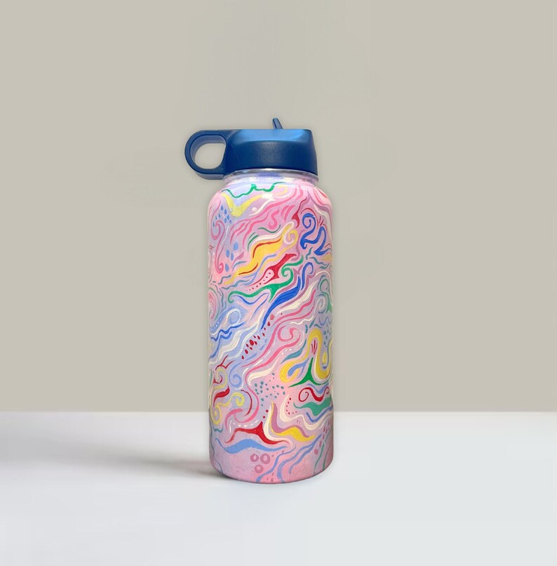 Abstract Painted Water Bottle - Etsy