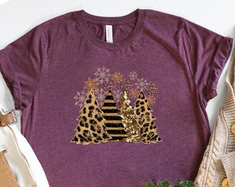 Christmas Shirt Women Leopard - Etsy