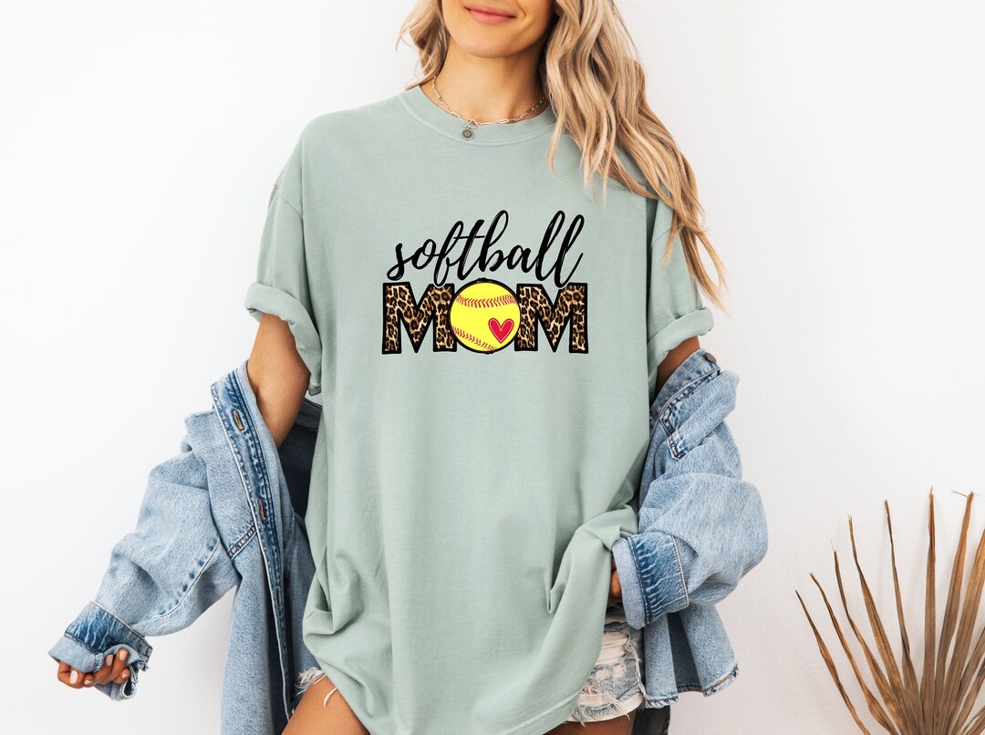 Comfort Colors Softball Mom Cheetah Shirt for Women, Mother's Day Gift ...