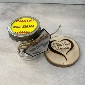 Personalized Softball Senior Gift, Printed Dirt Jar Softball Lid & Home ...