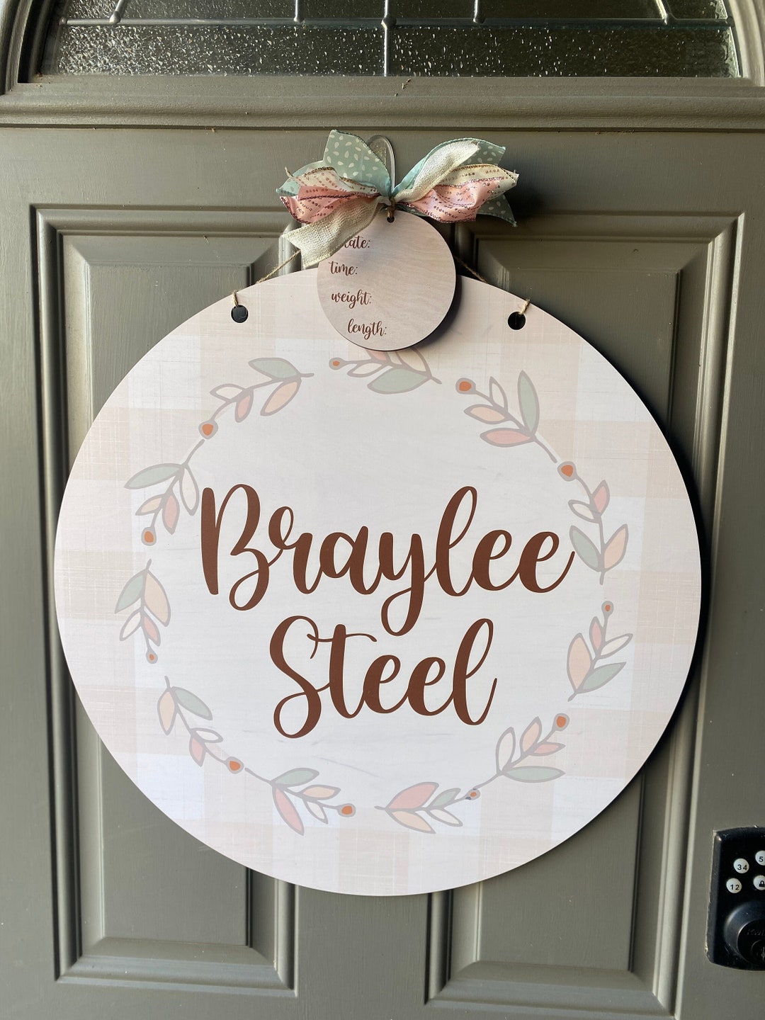 Custom Baby Name Sign, Hospital Door Hanger, Nursery Name Sign, Baby ...