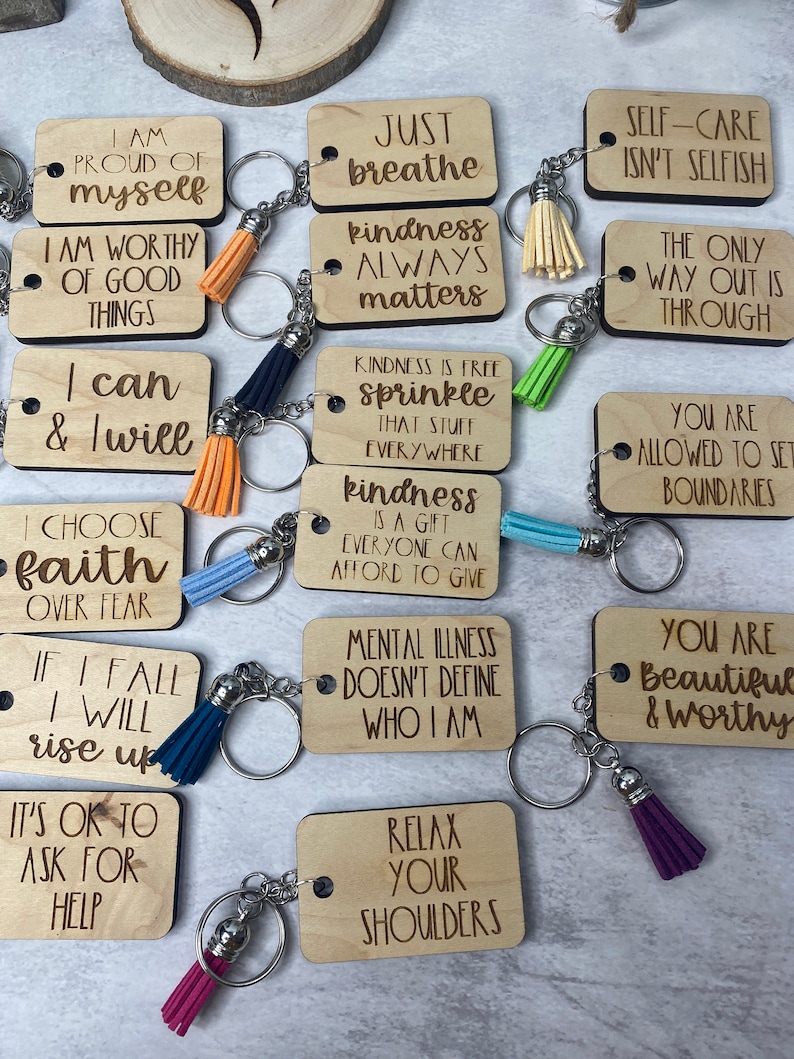Motivational Positive Sayings Keychains, Inspirational Uplifting ...