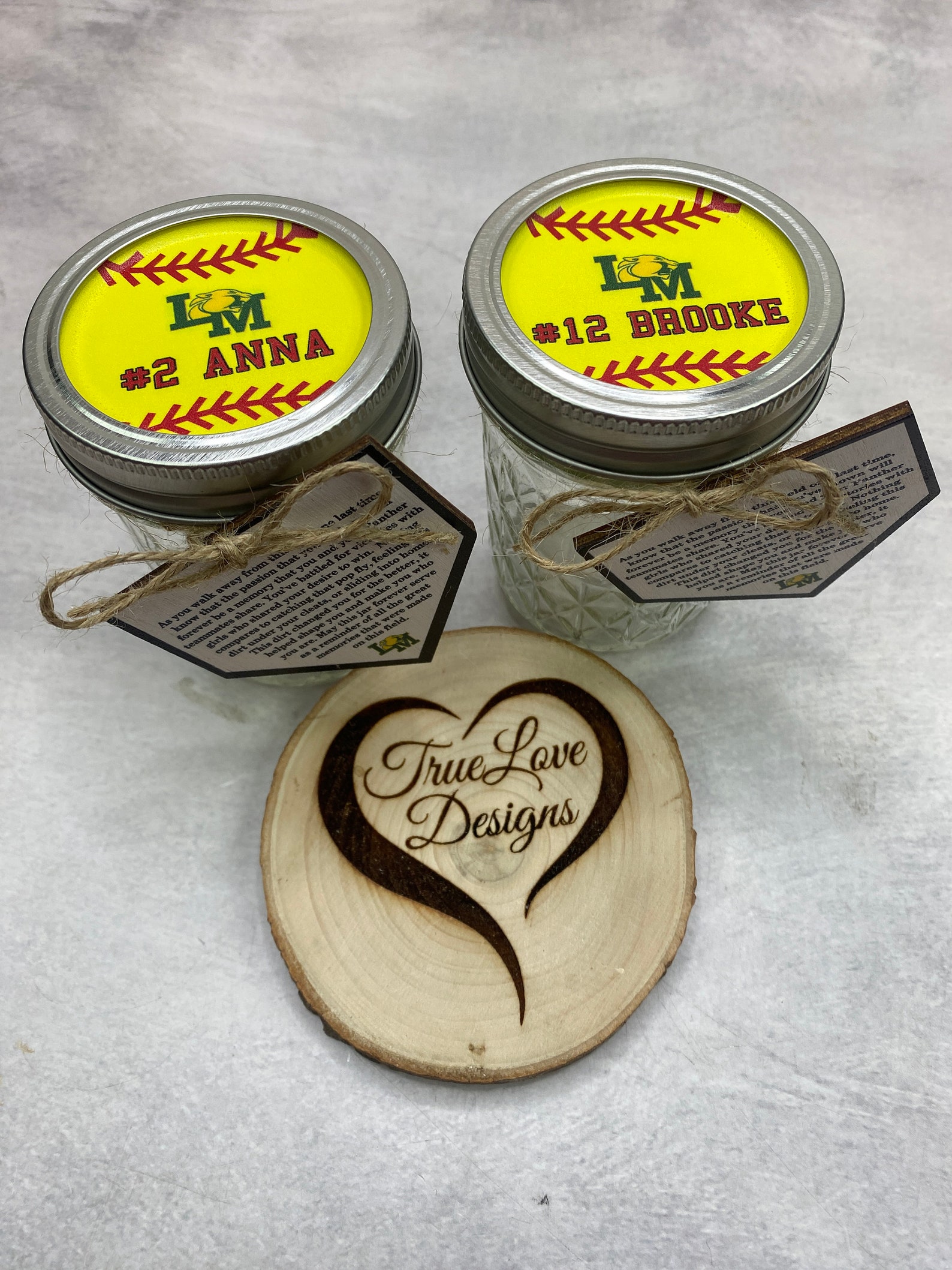 Personalized Softball Senior Gift, Printed Dirt Jar Softball Lid & Home ...