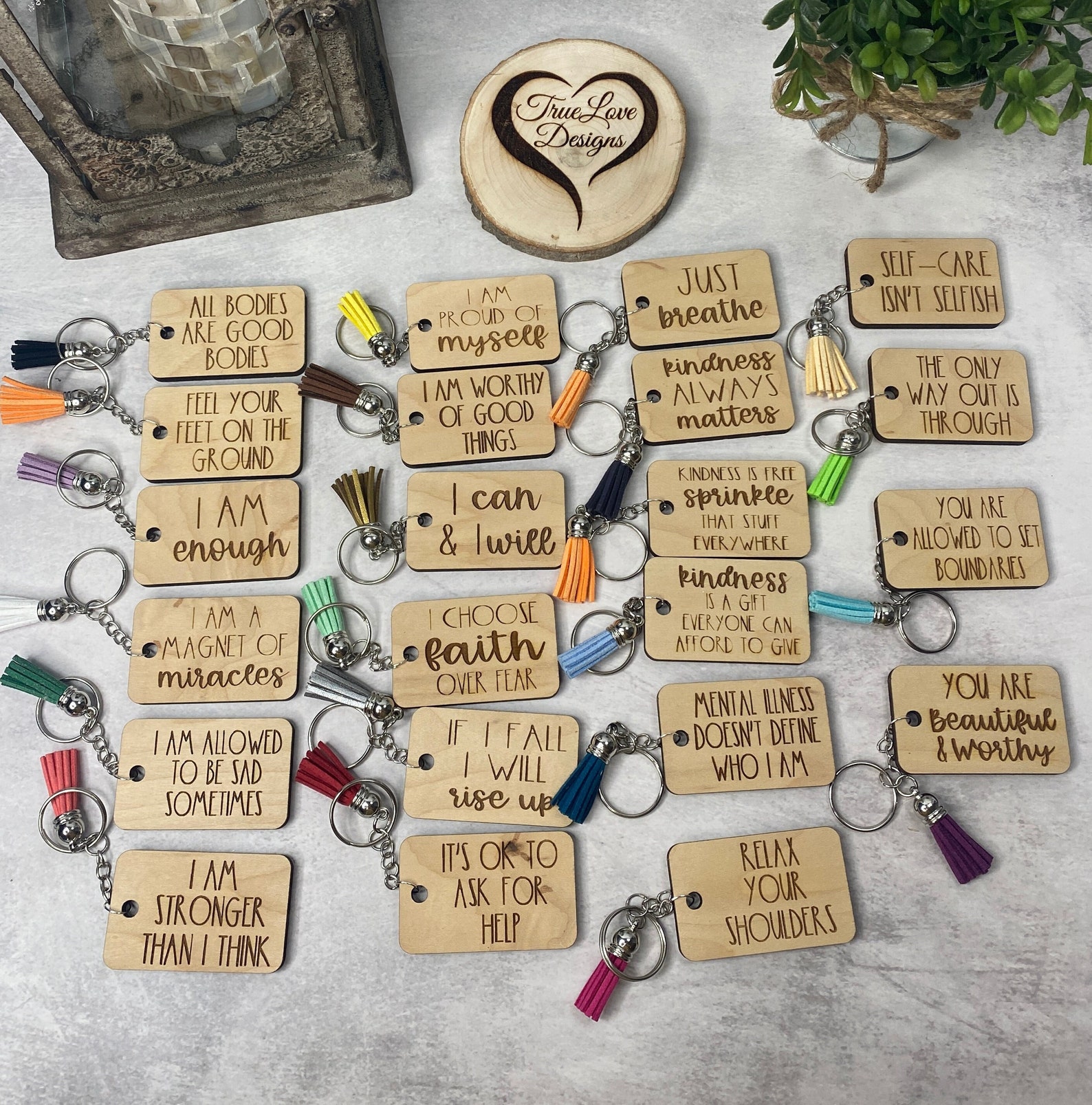 Motivational Positive Sayings Keychains, Inspirational Uplifting ...