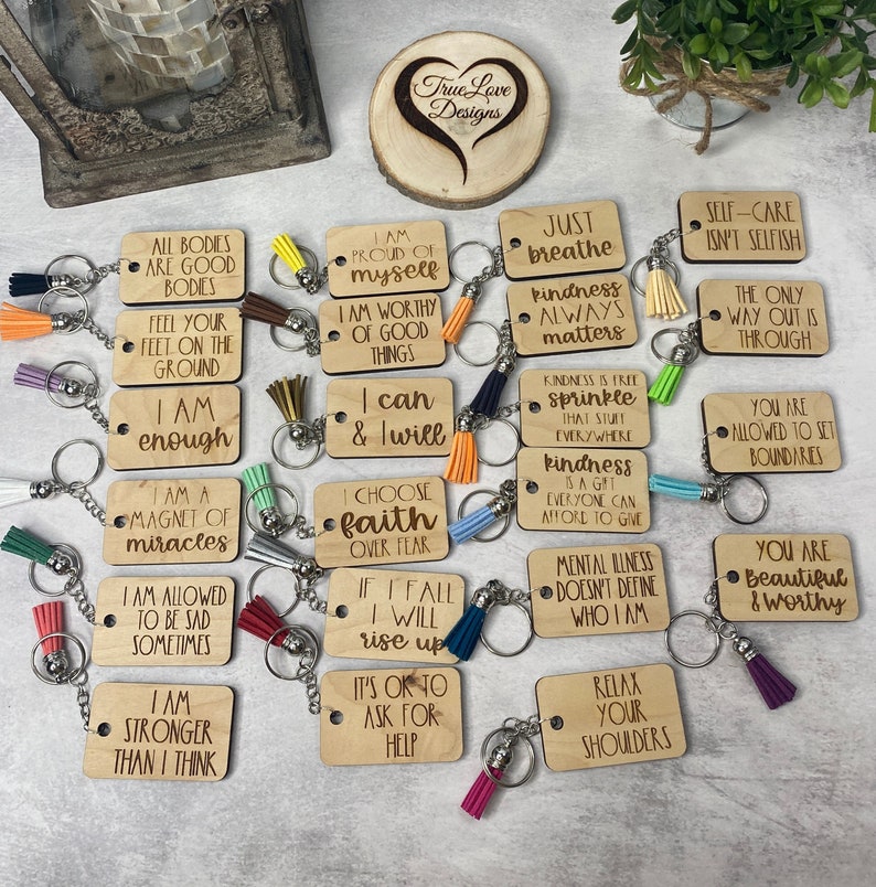 Motivational Positive Sayings Keychains, Inspirational Uplifting ...
