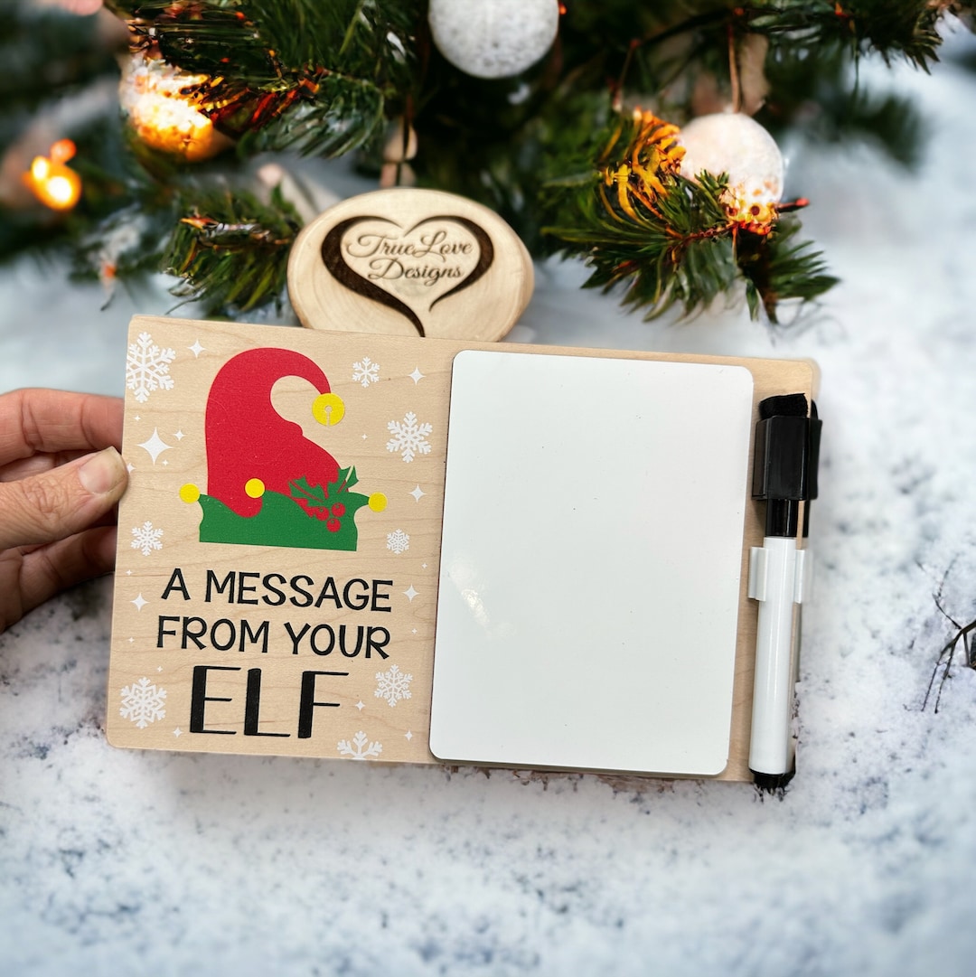 Message From Your Elf Dry Erase Board and Marker, Elf Message Board ...