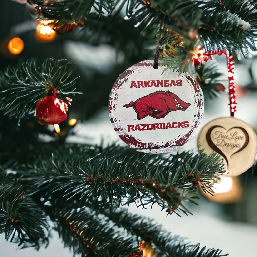Arkansas Razorback College Wood Christmas Ornament University of ...
