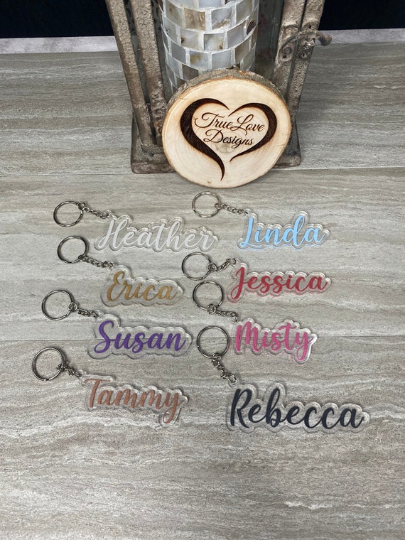 Acrylic Name Keychain Personalized Keychain Bridesmaids | Etsy