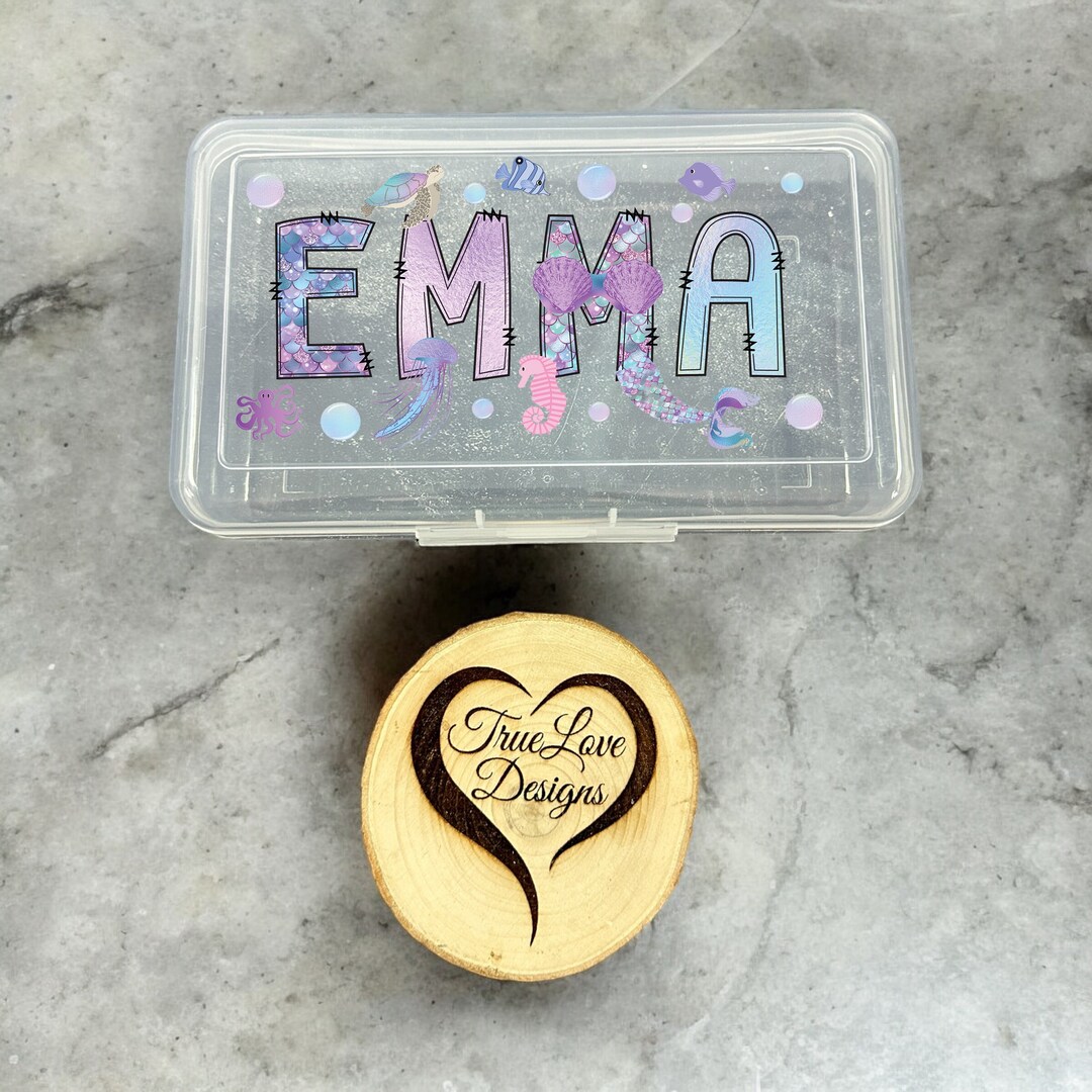 Personalized Pencil Boxes, Mermaid Pencil Box, Back to School Supplies, Art Box, Personalized ...
