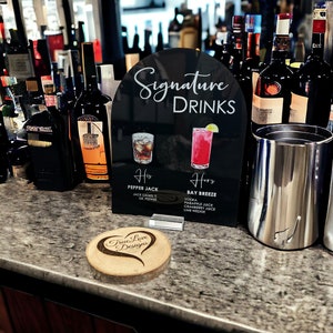 Signature Drinks Bar Arch Sign || Custom Acrylic Wedding Sign ...