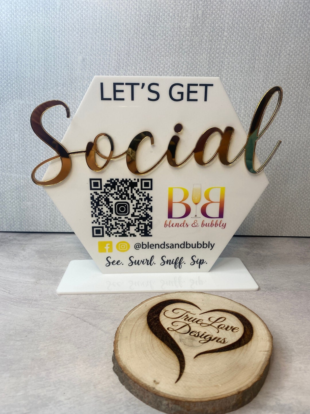 Printed Social Media Acrylic Sign, Boutique Sign, Small Business Sign ...