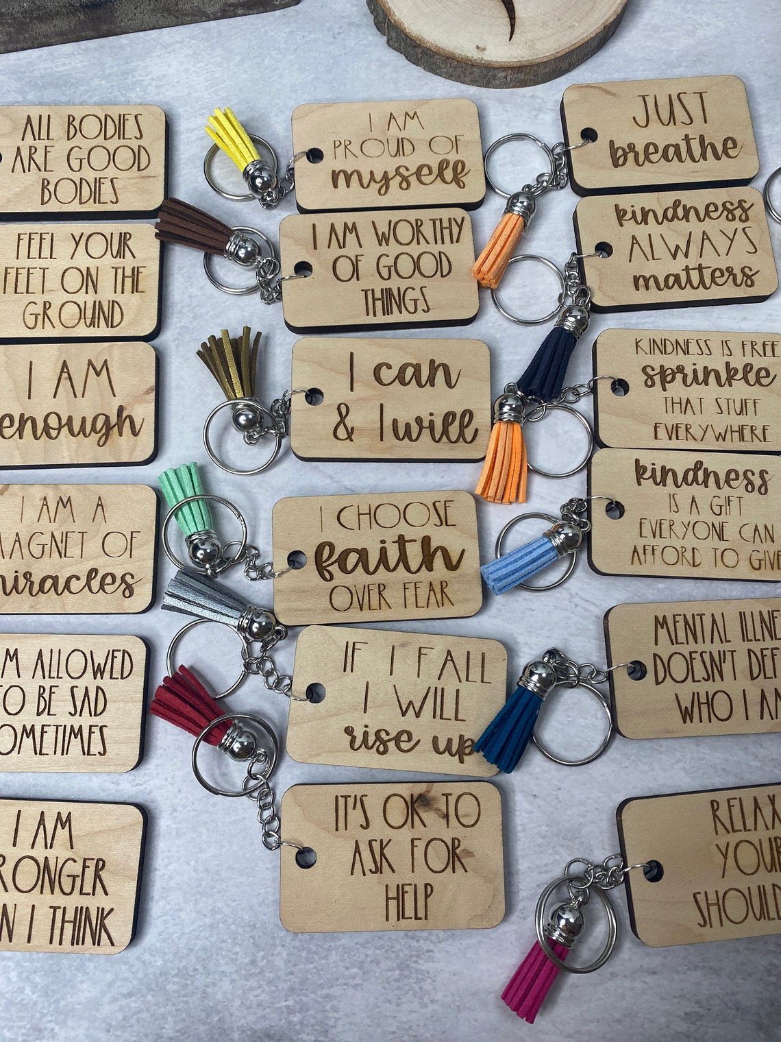 Motivational Positive Sayings Keychains Inspirational - Etsy