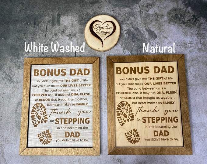 Step Dad Plaque I Stepped up Dad Plaque | Father’s Day Gift | Bonus Dad ...