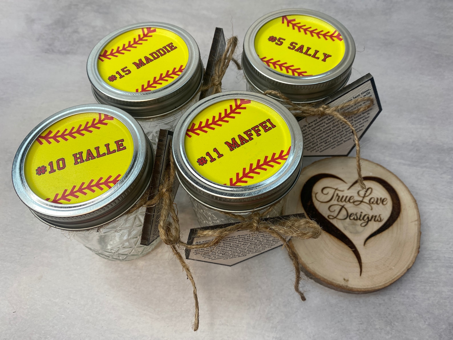 Personalized Softball Senior Gift, Printed Dirt Jar Softball Lid & Home ...