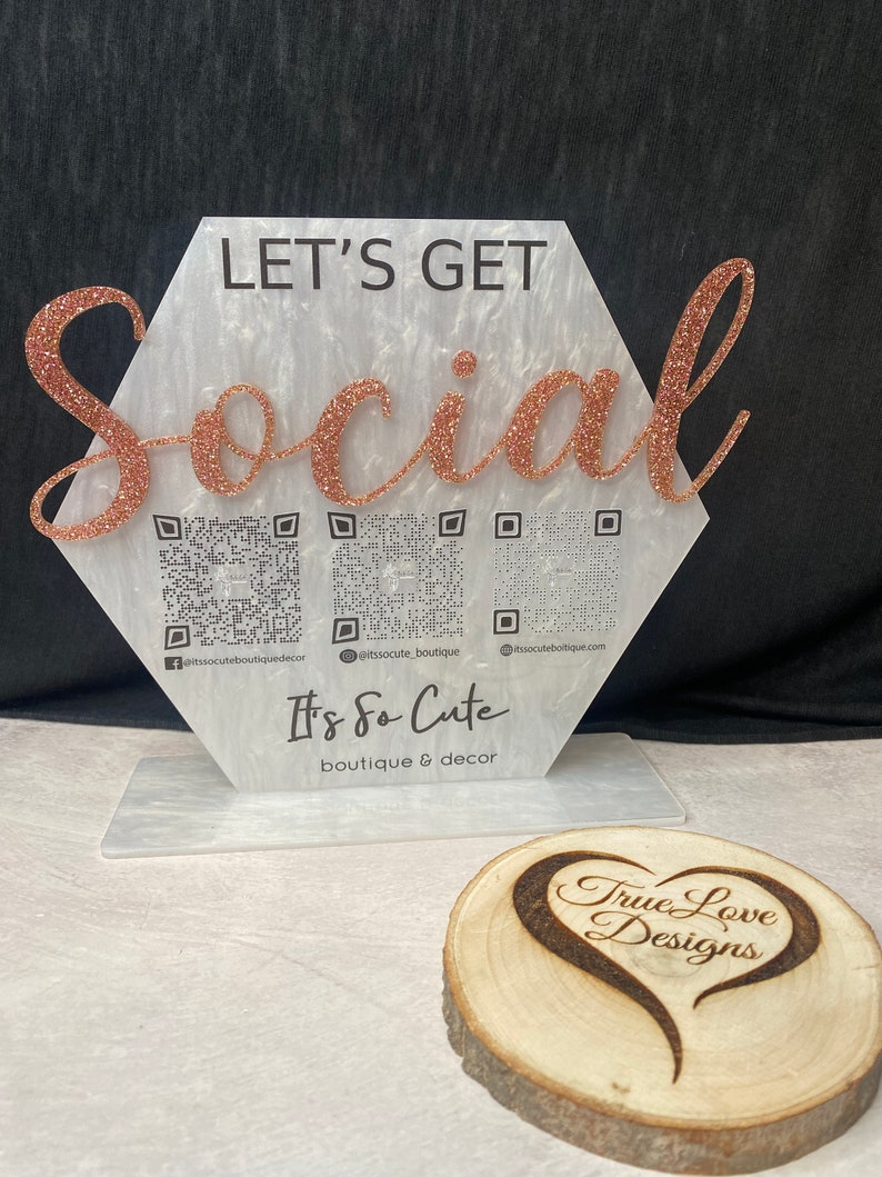 Printed Social Media Acrylic Sign Boutique Sign Small - Etsy